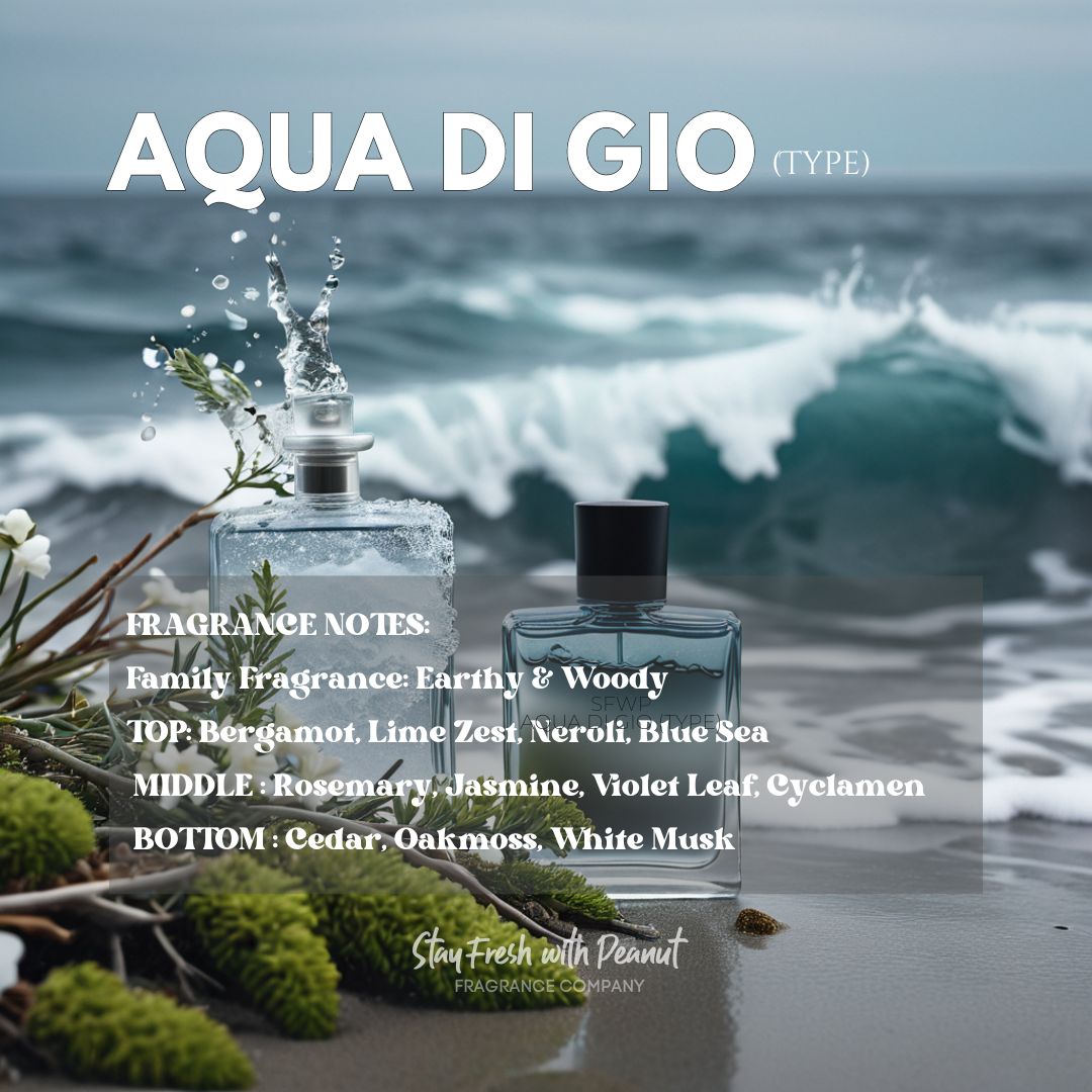 Aqua di Gio (Type) Fragrance Oil – Stay Fresh with Peanut